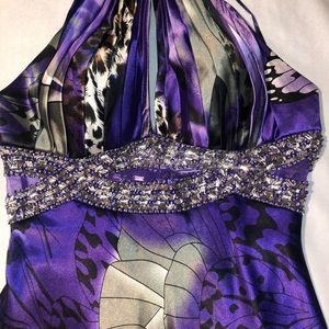 Dresses | Purple Jeweled Halter Neck Grown | Poshmark